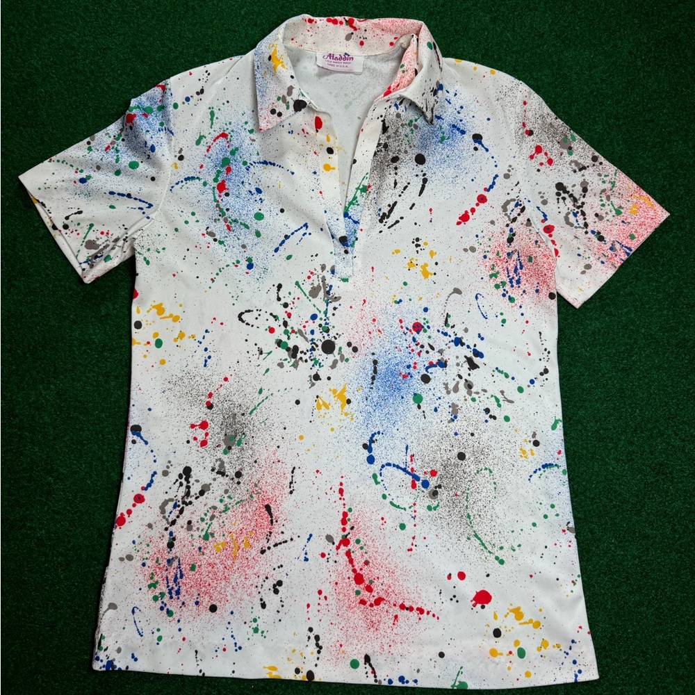 Vintage 80s Paint Splatter Aladdin Women’s Small Shor… - Gem